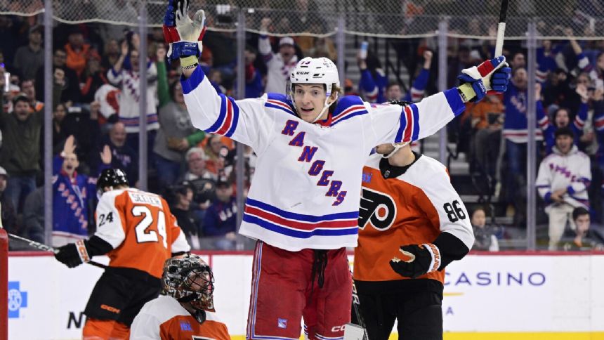 Rangers Tie Franchise Record With 10th Straight Win Beating Flyers 2 1